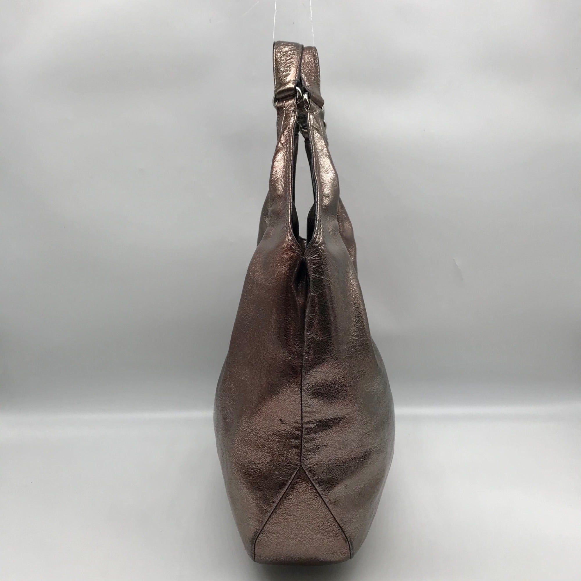 Coach Metallic Rose Gunmetal Julia Leather Hobo 14968 – One Purse